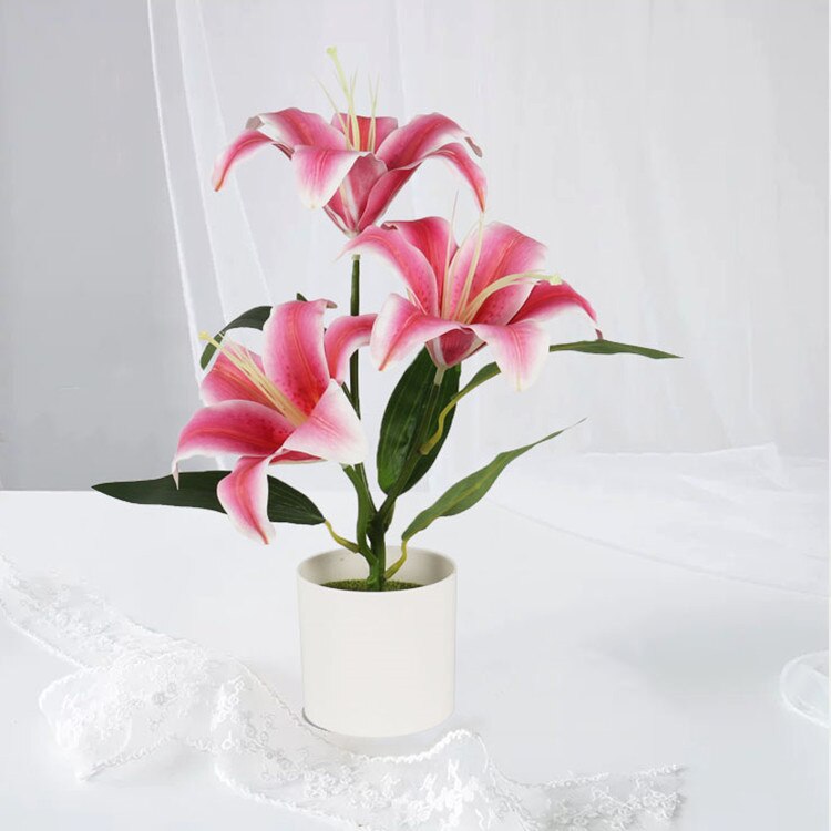 Handfeel Lelie Simulatie Pot Plant Pu Lelie Bloem Vicedeal