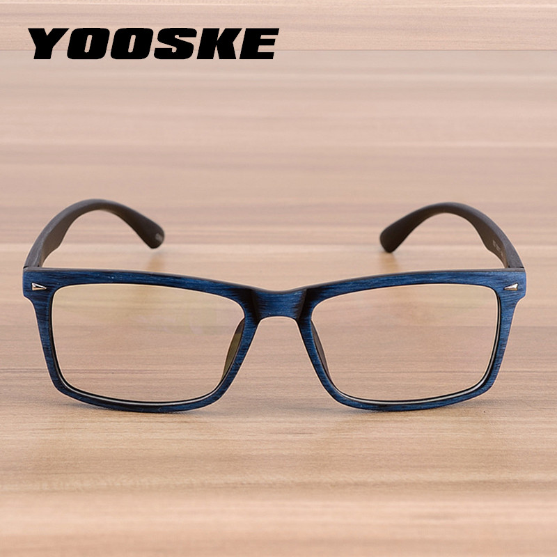 YOOSKE Men Retro Wooden Pattern Glasses Frame Wome... – Grandado