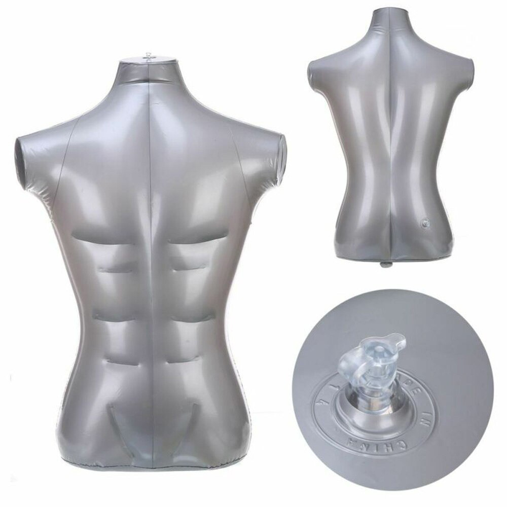 PVC Plastic Inflatable Torso model Male Silver Sho... – Grandado