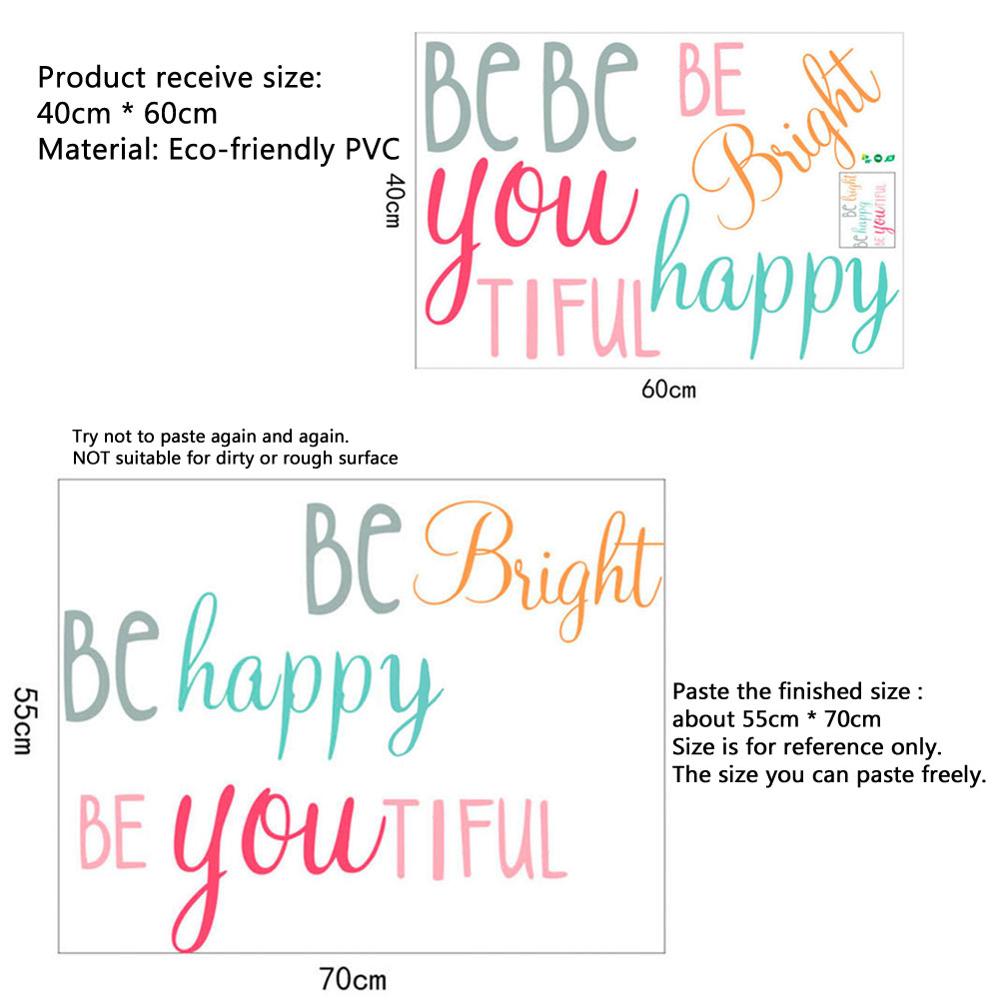 Be ruight be happy be you tiful Wall sticker color... – Grandado
