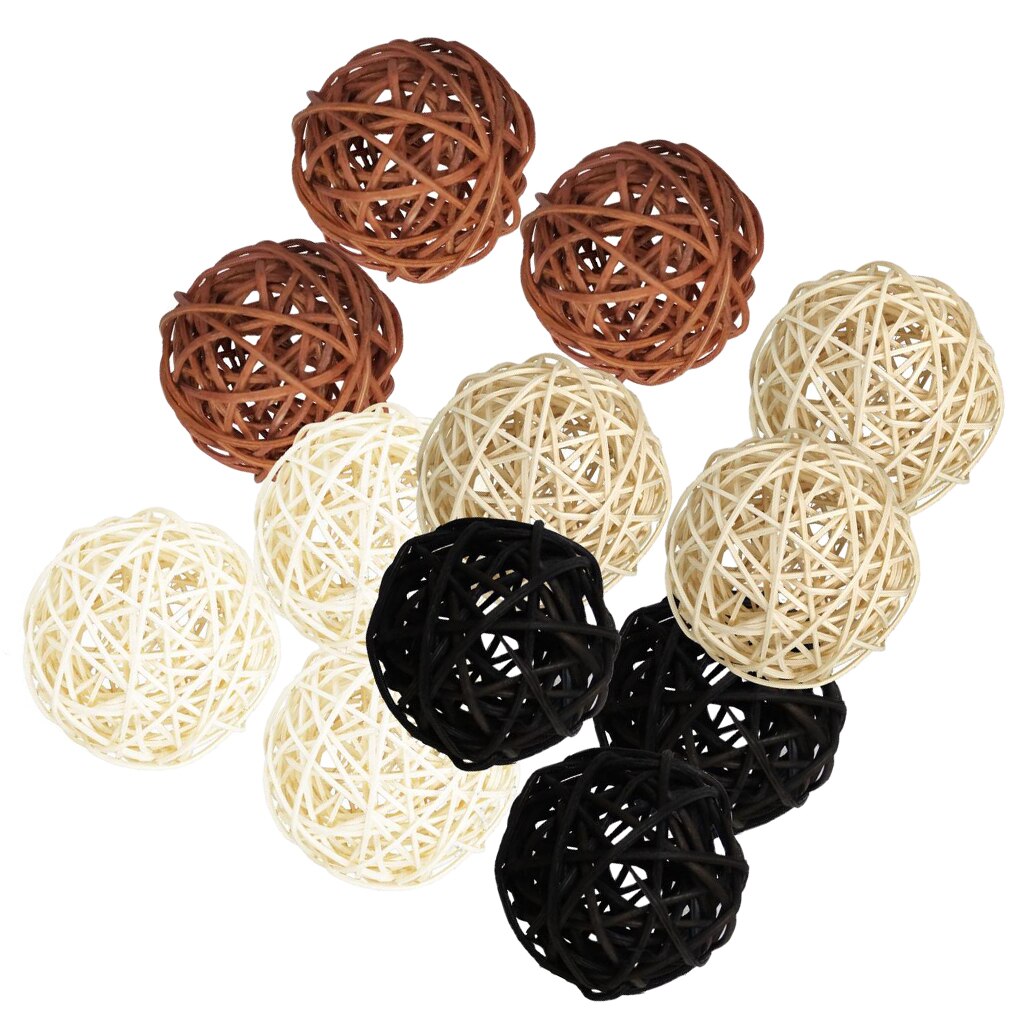 12Pcs Decorative Wicker Rattan Ball 5 cm Spheres, ... – Vicedeal
