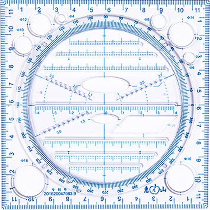 Multifunctional Drawing Ruler Transparent template... – Vicedeal