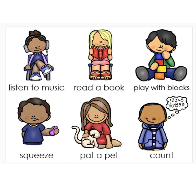 5Pcs Feeling Emotions English A4 Poster Flash Card... – Grandado