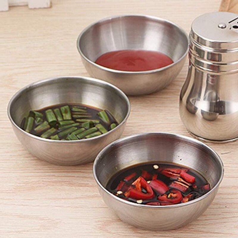 4Pcs Stainless Steel Sauce Dishes Round Seasoning ... – Grandado