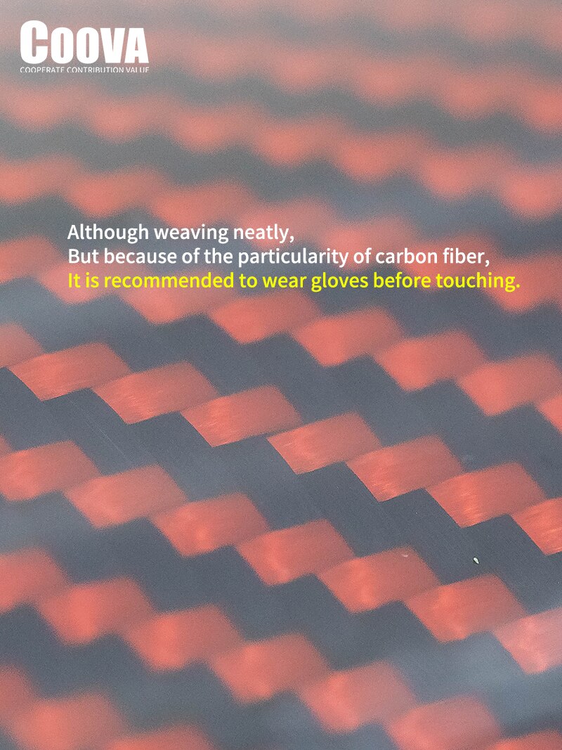 F504 COOVA Red & Carbon Fiber Sheet Twill Real... – Grandado