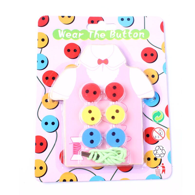 Wooden Toys Threading Seam Button Board Beaded Blo... – Vicedeal