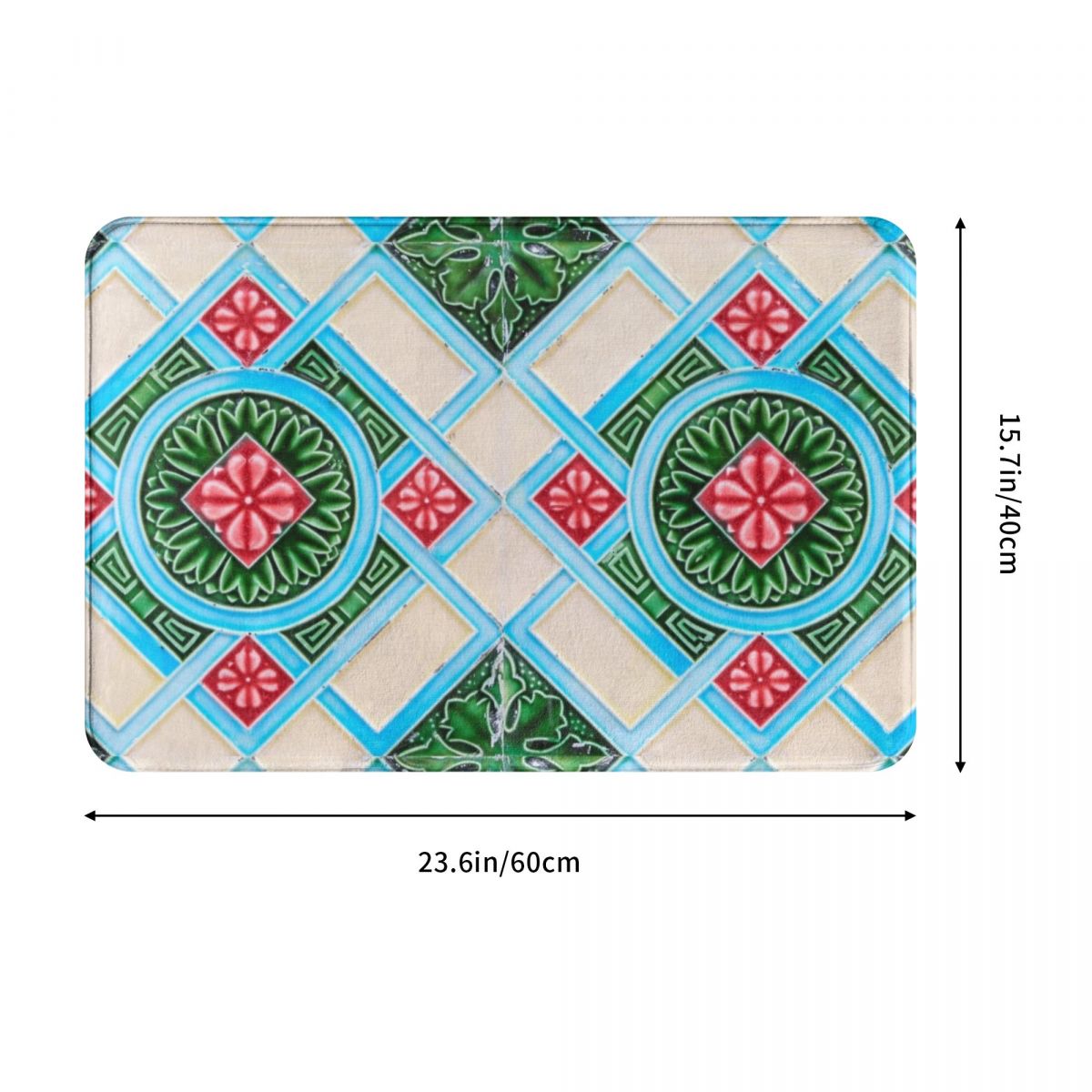 Peranakan Floral Tile Polyester Doormat Rug carpet... – Vicedeal
