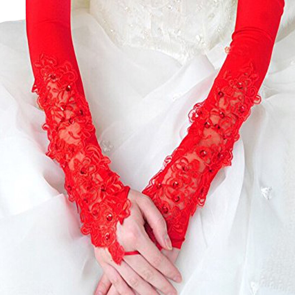 Female Gloves Women's Opera Stretch Satin Lace Fin... – Vicedeal
