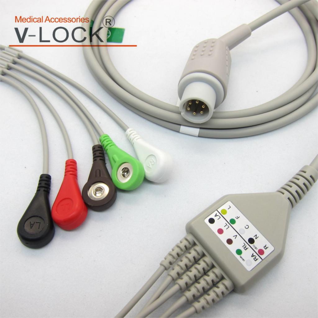 Ekg-kabel i ett stykke med 3 ledninger, klips for ... – Grandado