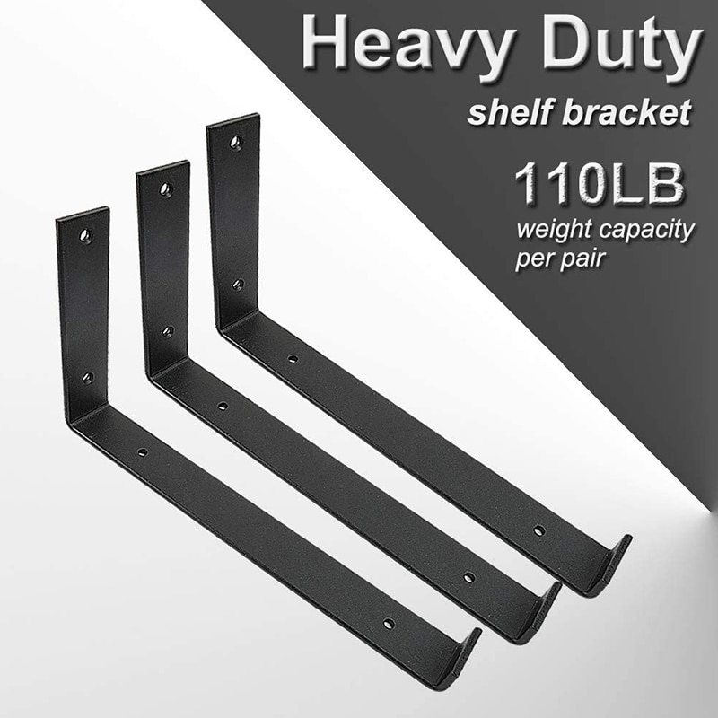 Shelf Brackets 12 Inch 4PCS Heavy Duty Black Wall ... – Grandado