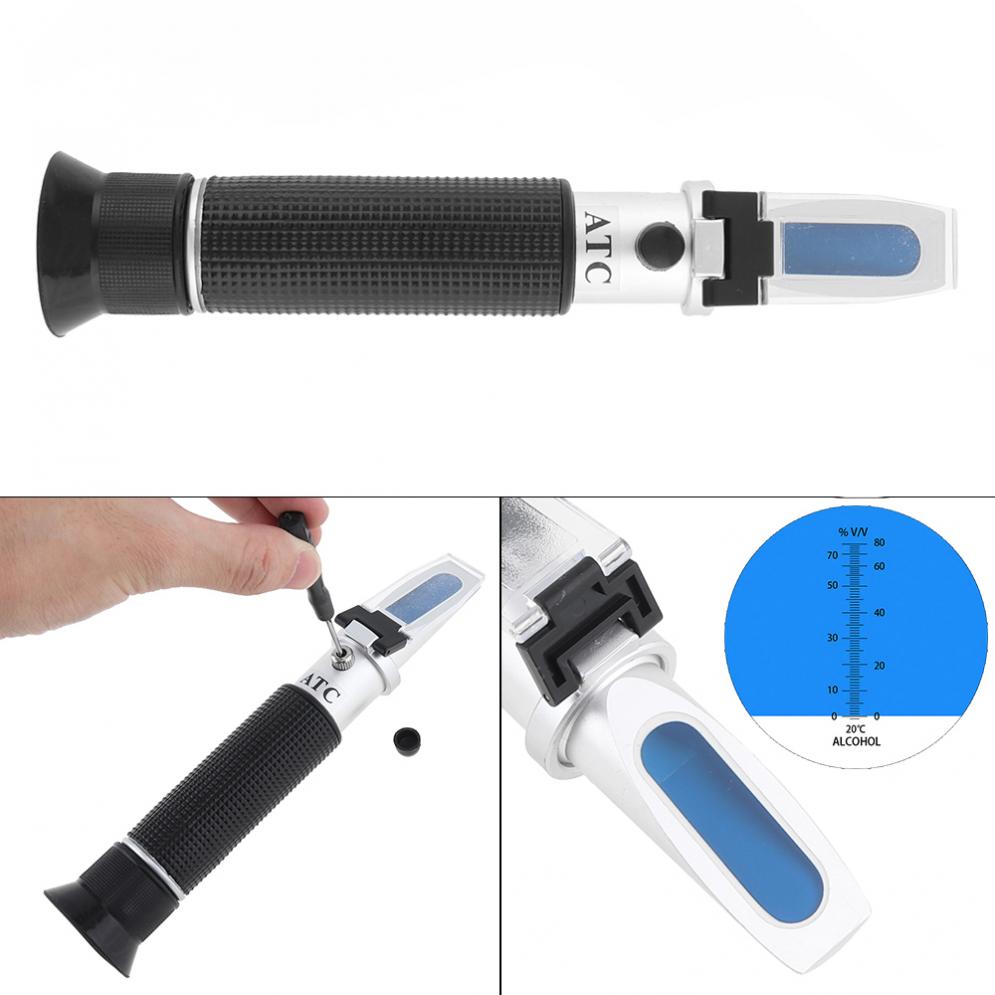 Hand Held 0-80% ATC Adjustable Alcohol Refractomet... – Grandado