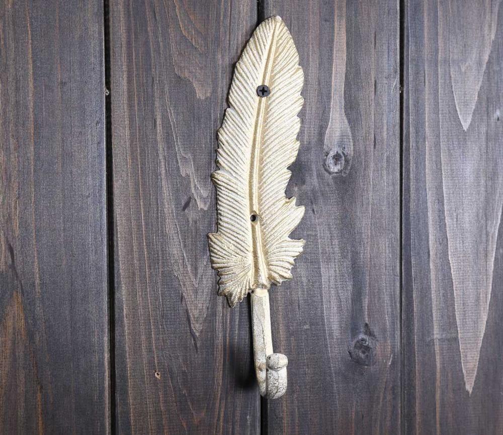 Vintage Cast Iron Feather Hooks Ornaments Retro Ir... – Grandado
