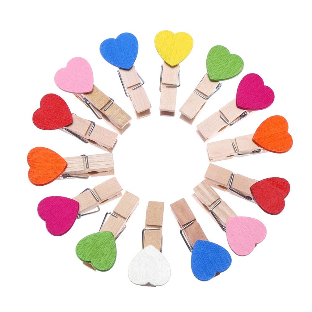 10 Pcs Colored Mini Love Heart Wooden Office Suppl... – Vicedeal