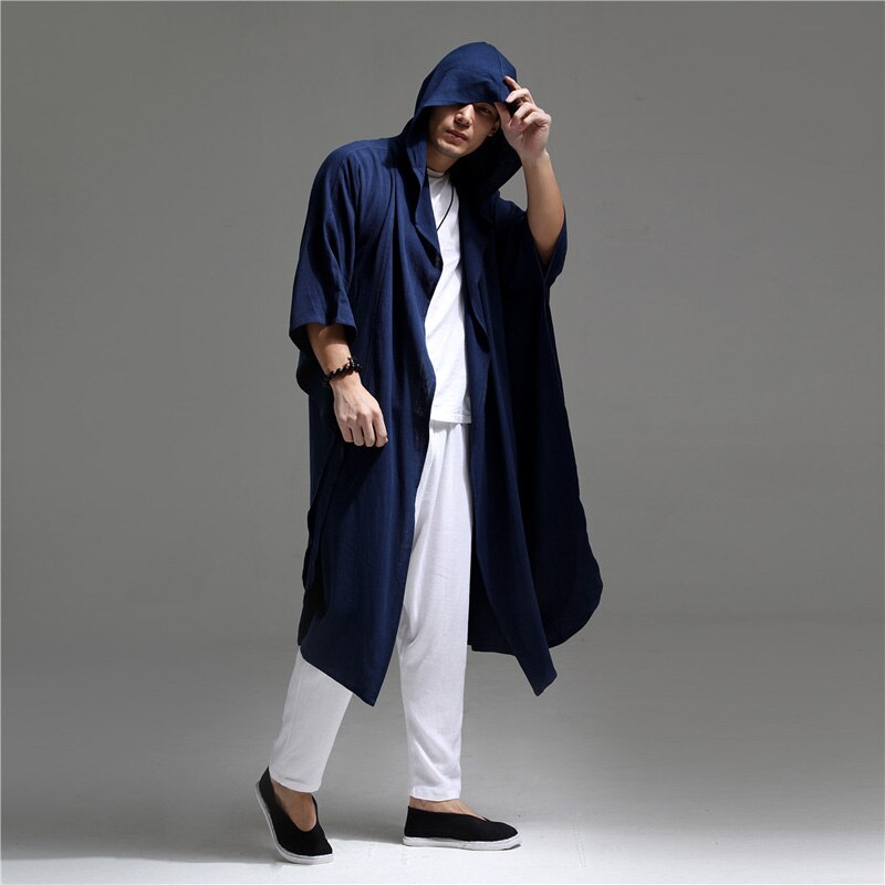 Spring Autumn Men'S Hooded Trench Coat Bat Shi... – Grandado