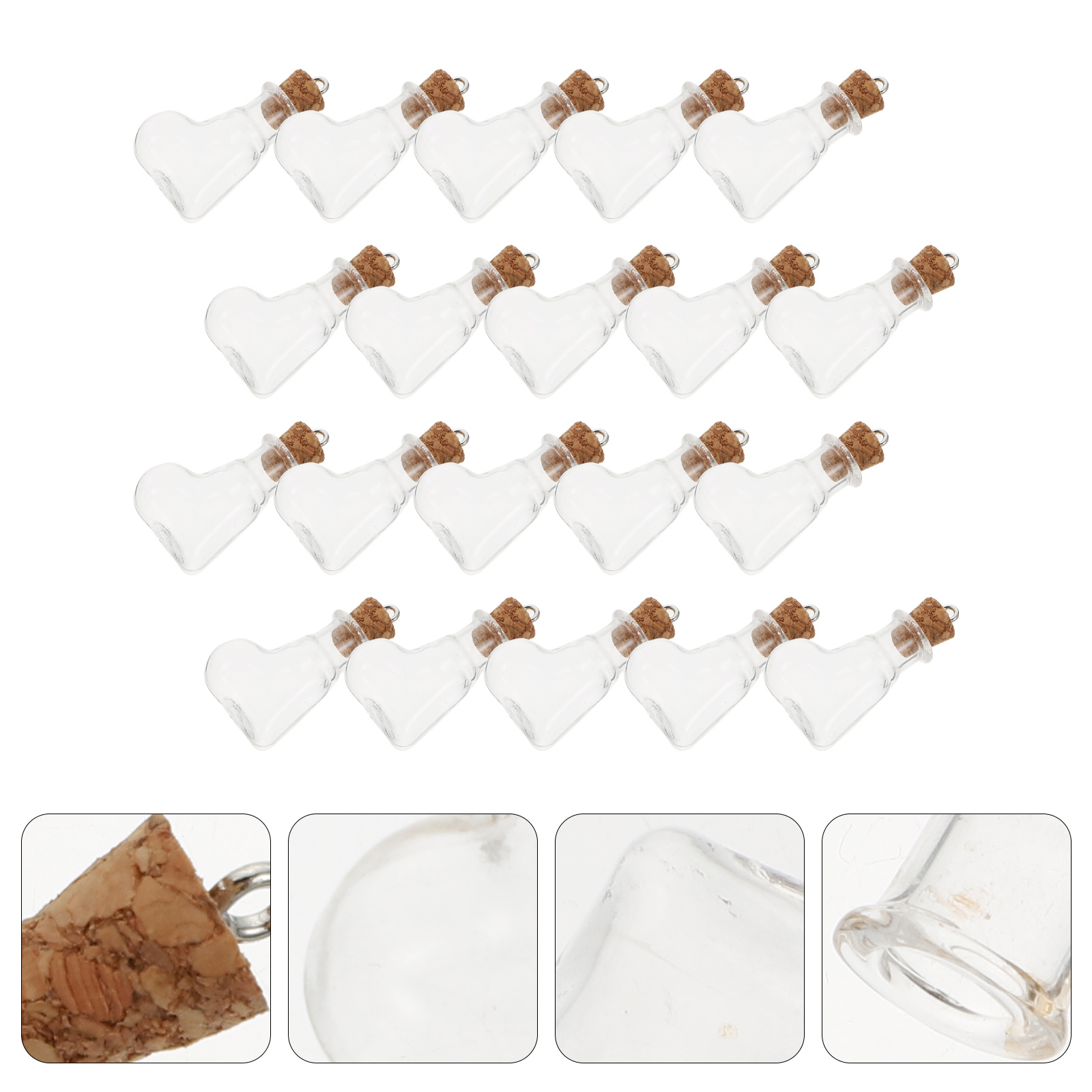 20pcs mensagem frascos cortiça pequeno vidro desej... – Vicedeal