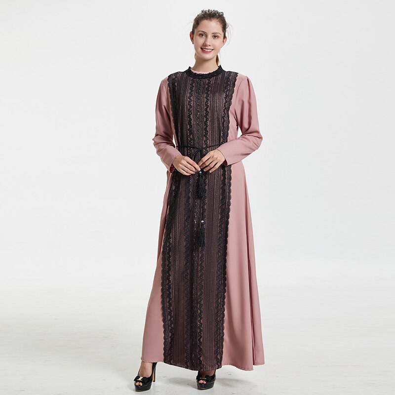 8868-3 muslim dress Lace abaya dress islamic dress... – Vicedeal