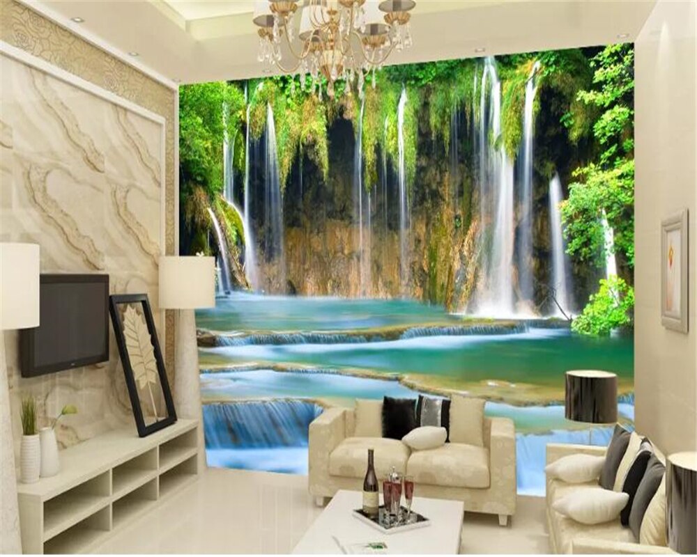 Beibehang Custom 3d behang muur waterval stereo la... – Grandado