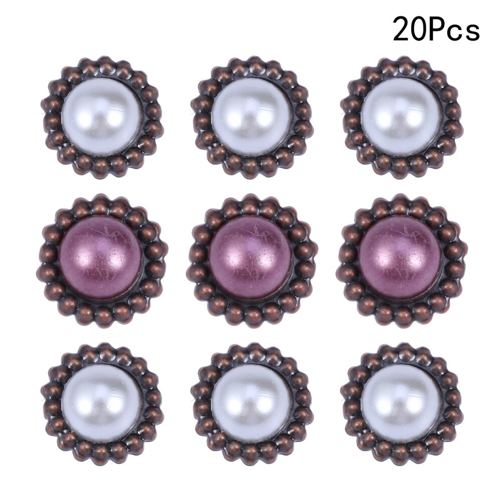 20PC Paper Fasteners DIY Pearl Round Vintage Brads... – Vicedeal