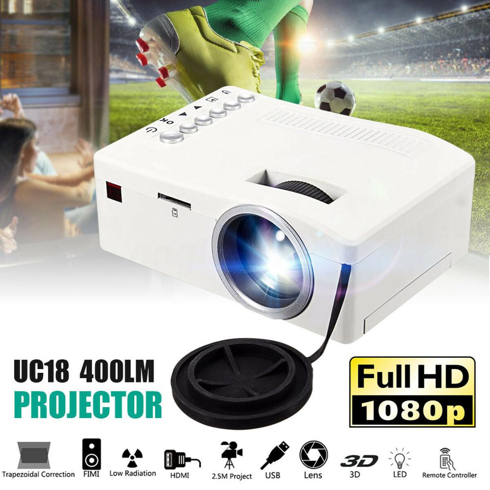 1080p hd mini bærbar led projektor 3d hjemmekino k... – Vicedeal