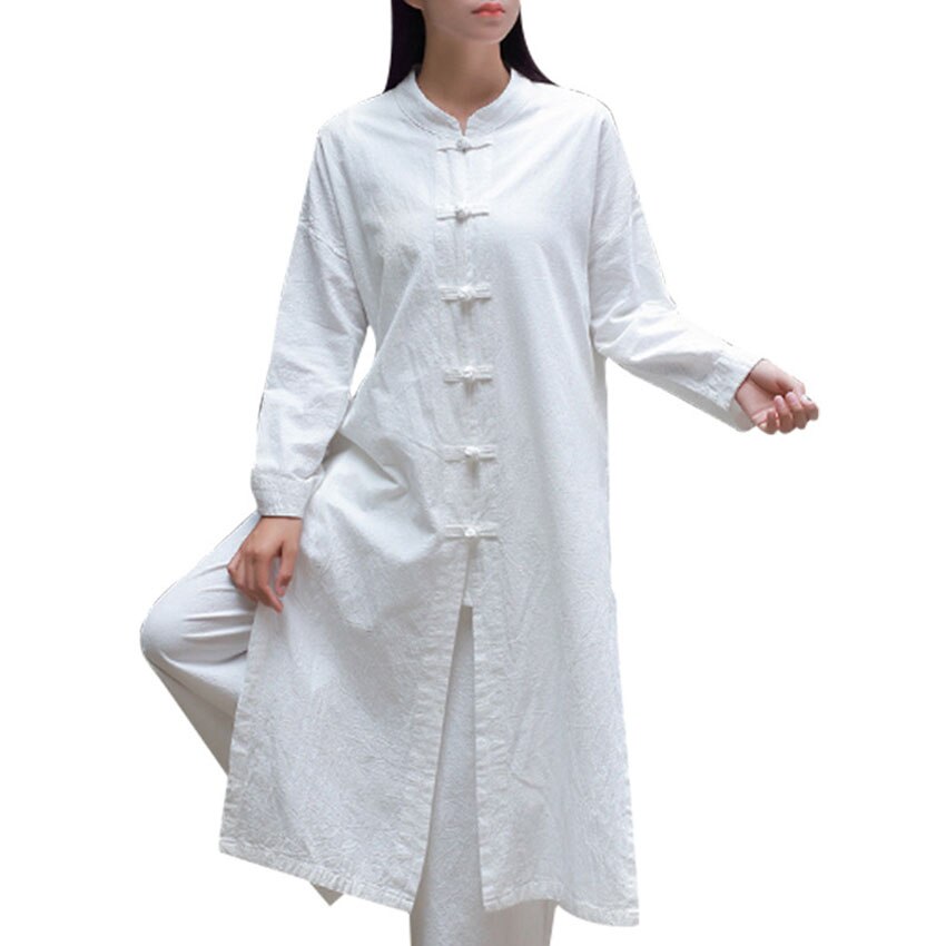 Women Linen Jacket Long Robe Chinese Traditional R... – Vicedeal