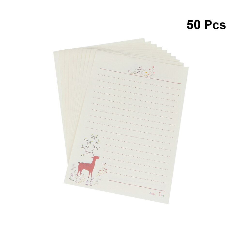 50 Sheets Deer Pattern Paper DIY Letter Paper Writ... – Vicedeal