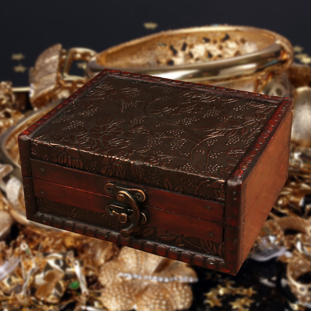 Card Storage Box Home Wood Vintage Decorative Desk... – Grandado