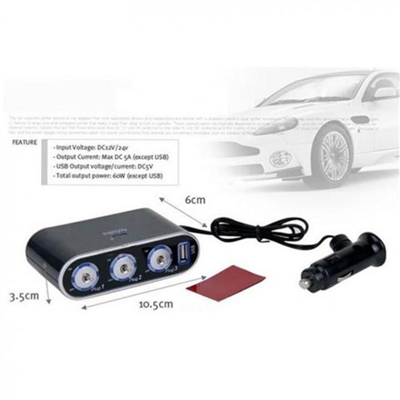 3 Way Triple Car Cigarette Lighter Socket Splitter... – Grandado