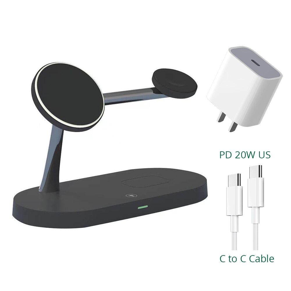 Fivetech Magnetic 3 in 1 Wireless Charging Station... – Grandado