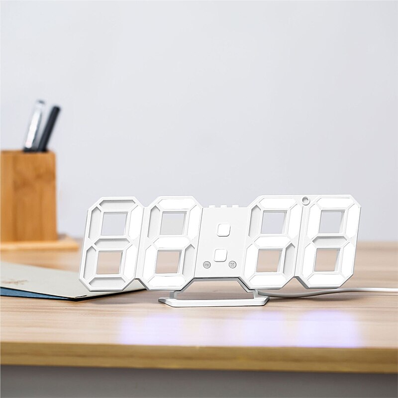 3D Luminous Plastic LED Digital clock Wall Desktop... – Grandado