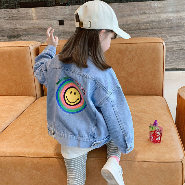 Smile Face Denim Coat Blue Jean Jacket Korean Baby... – Vicedeal