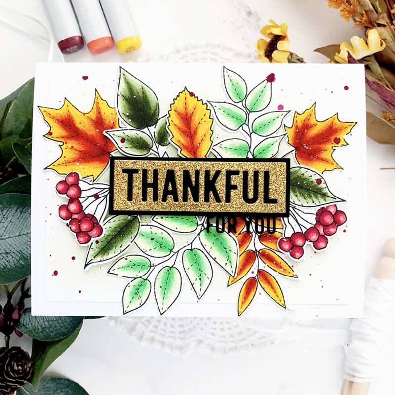 AUTUMN LEAVES Metal Cutting Dies and Stamps Stenci... – Vicedeal