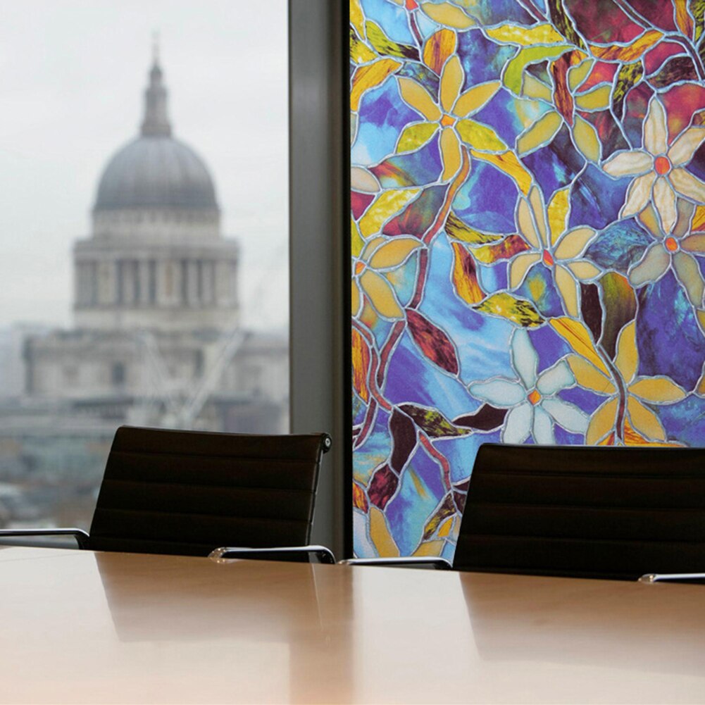 PVC Window Privacy Cover Film No-Glue Flower Patte... – Grandado