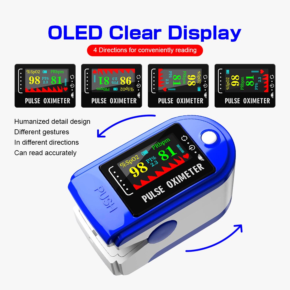 Fingertip pulse oximeter Health monitor SPO2 PI PR... – Grandado