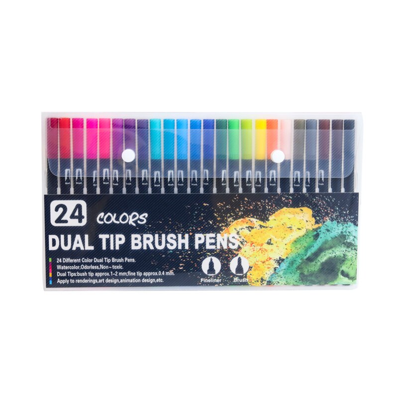 24 Kleur Vilt Tip Pen Kinderen Art Supplies Kallig... – Vicedeal