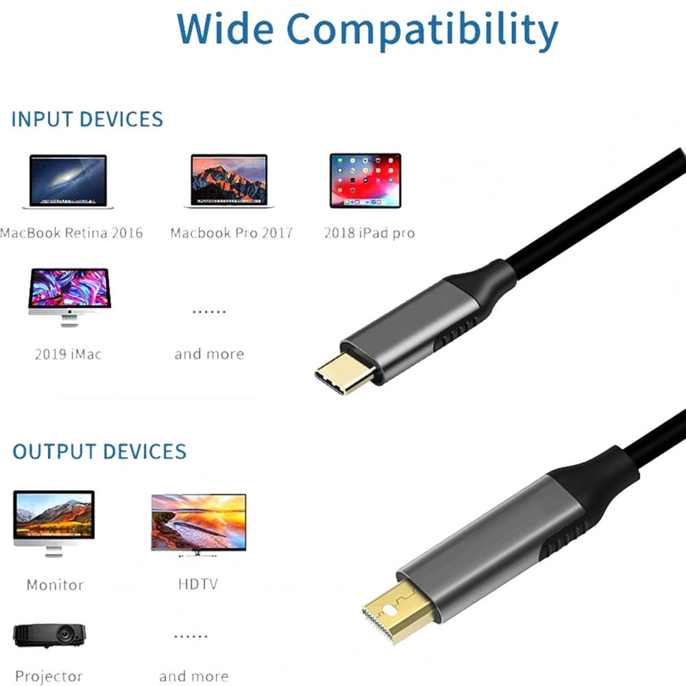 1.8m 4K USB Type-C to Mini Displayport 6Ft for Thu... – Grandado