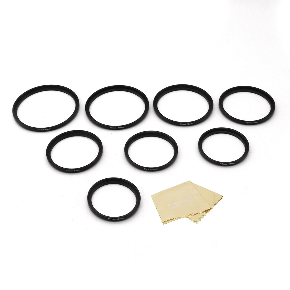 8-Stuks Metal Step Up Ring Set Camera Lens Filter ... – Vicedeal