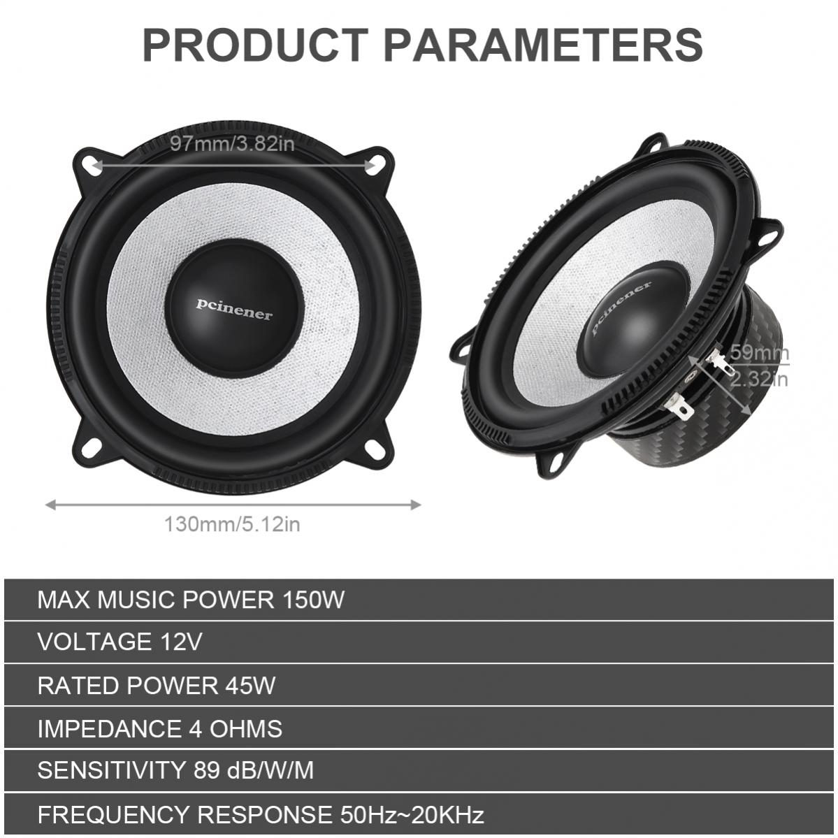 5 Inch Car Component Speaker System 13cm 150W Vehi... – Vicedeal