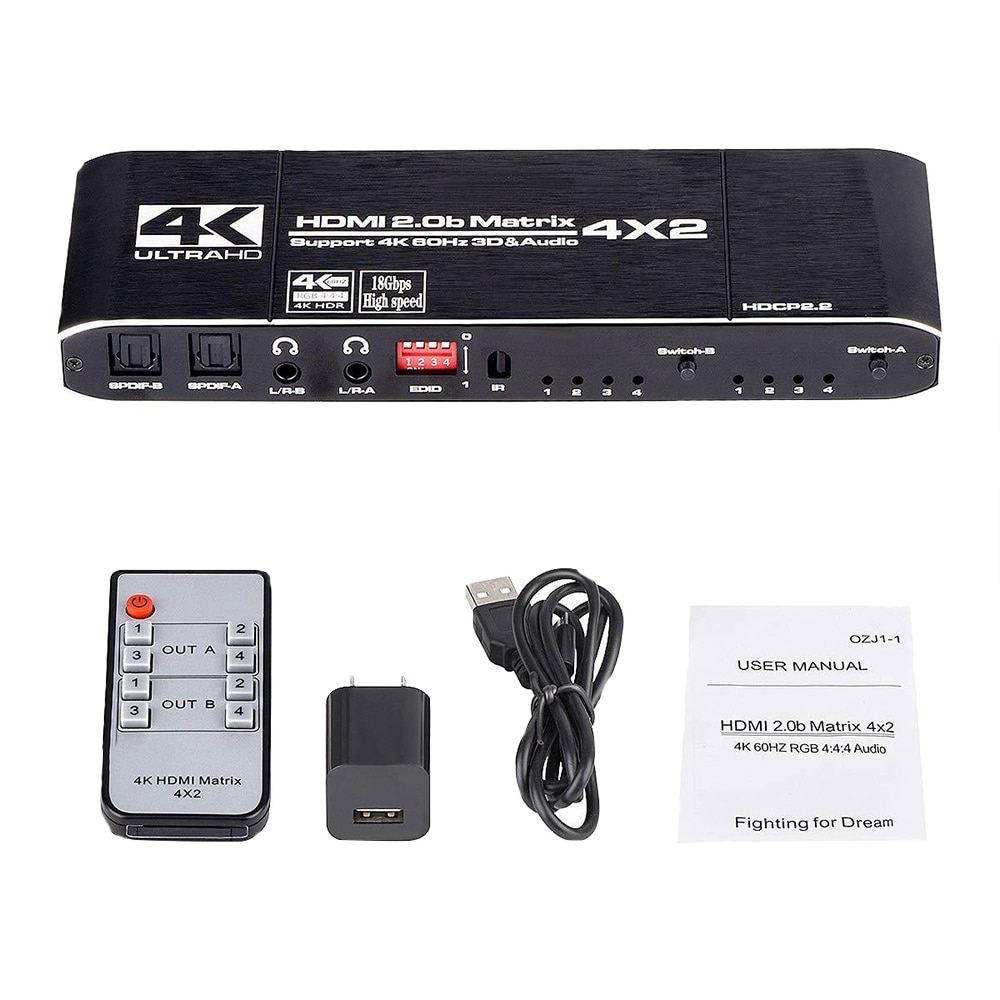 HDMI Matrix Switch Splitter, 4K@60Hz HDMI 2.0 Swit... – Vicedeal