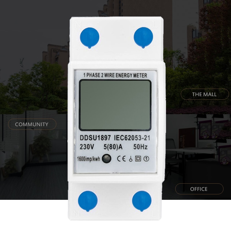 Guide Rail Type Digital Display Electric Energy Me... – Grandado