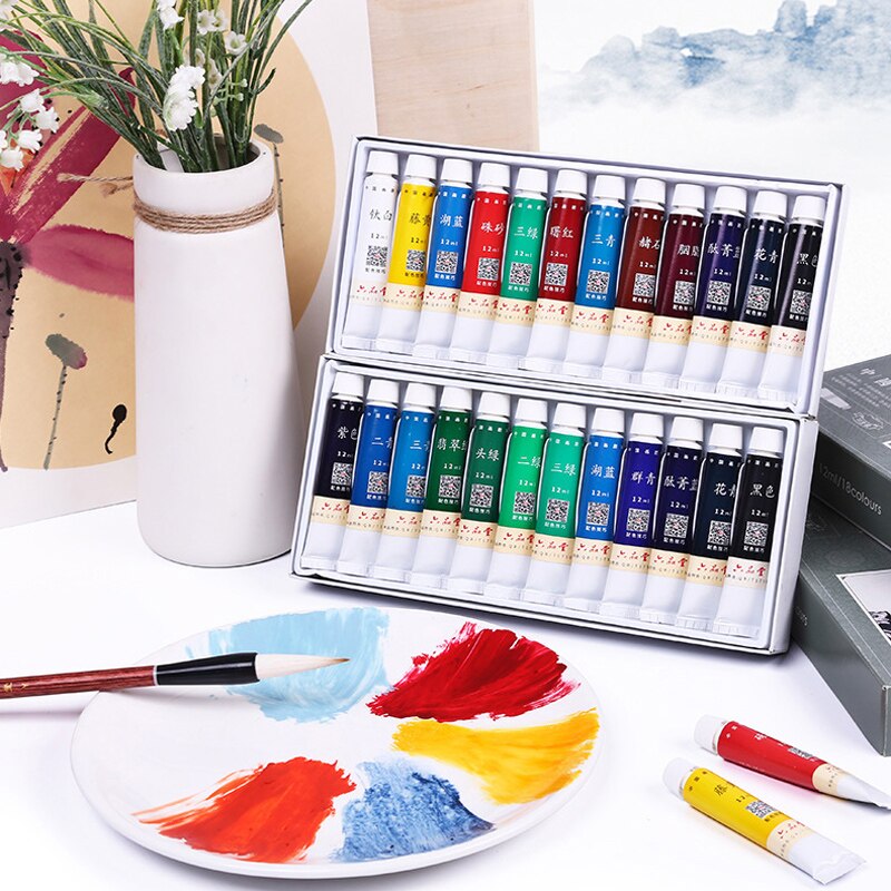 Calligraphy ink Paint Set 12/18/24 Colors Pigment ... – Vicedeal