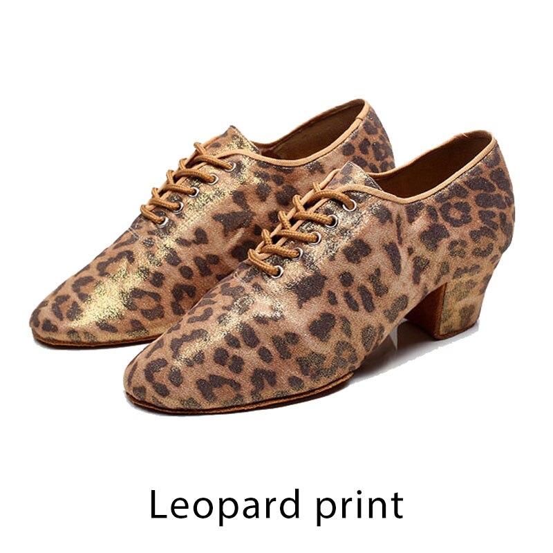 Leopard Print Women Latin Dance Shoes Satin Salsa ... – Vicedeal