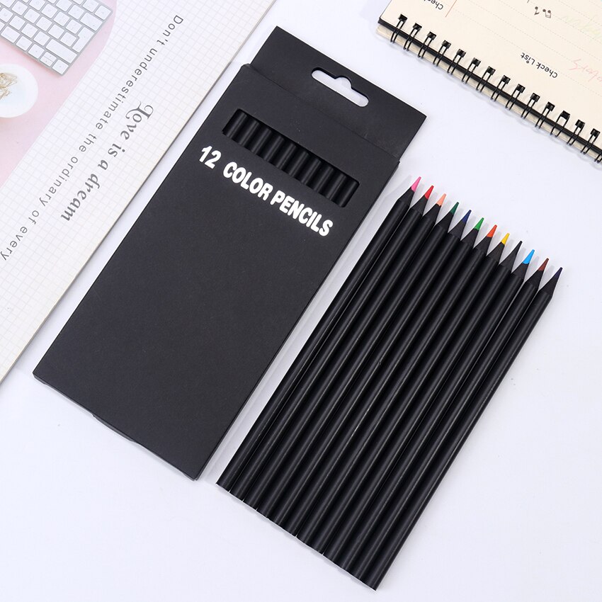 12PCS/Set Colour Pencils 12 Different Colours Blac... – Grandado