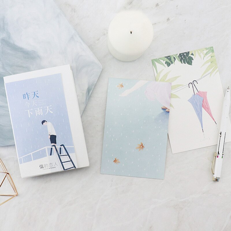 30 Sheets/Set Rainy Day Postcard /Greeting Card/Me... – Vicedeal