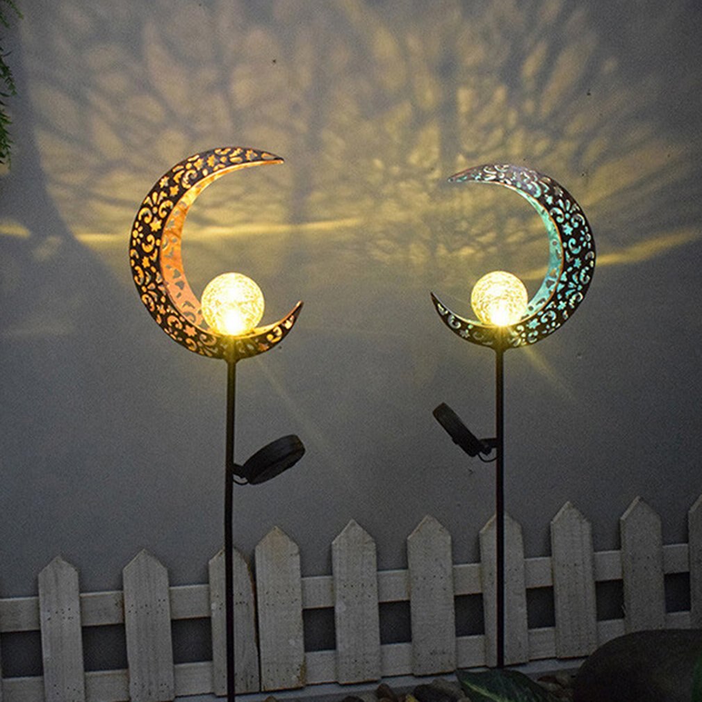 LED Solar Moon Light Metal LED Garden Light Moon E... – Grandado