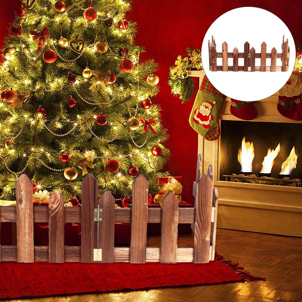 1 Set Wood Fence Carbonized Landscape Fence Partit... – Grandado