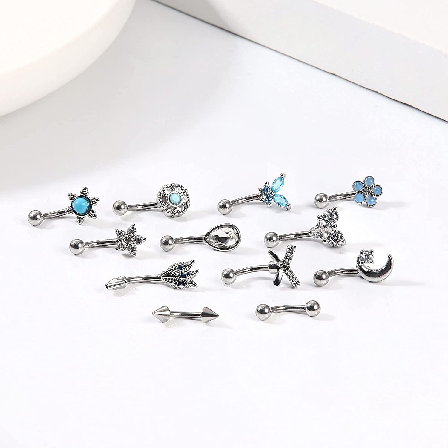 1Pcs 16G Rook Daith Earrings Stainless Steel Belly... – Vicedeal