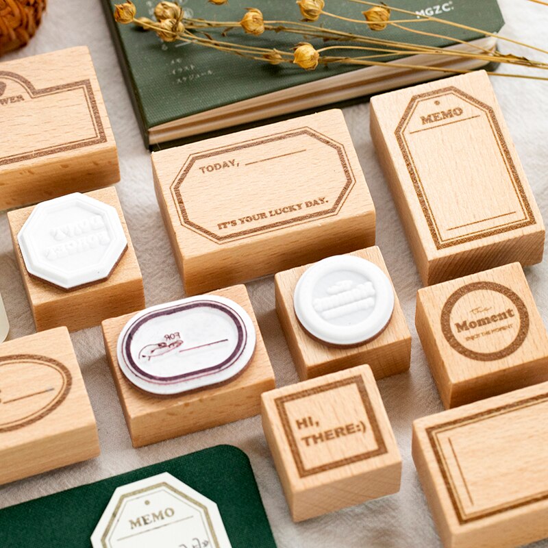 9 TEILE/LOS leere zeit serie stempel DIY holz stem... – Vicedeal