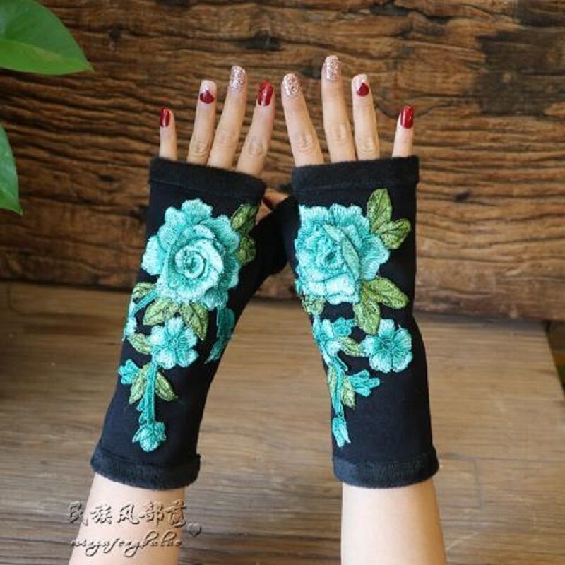 Women's Autumn Handmade Embroidery Gloves Embr... – Grandado