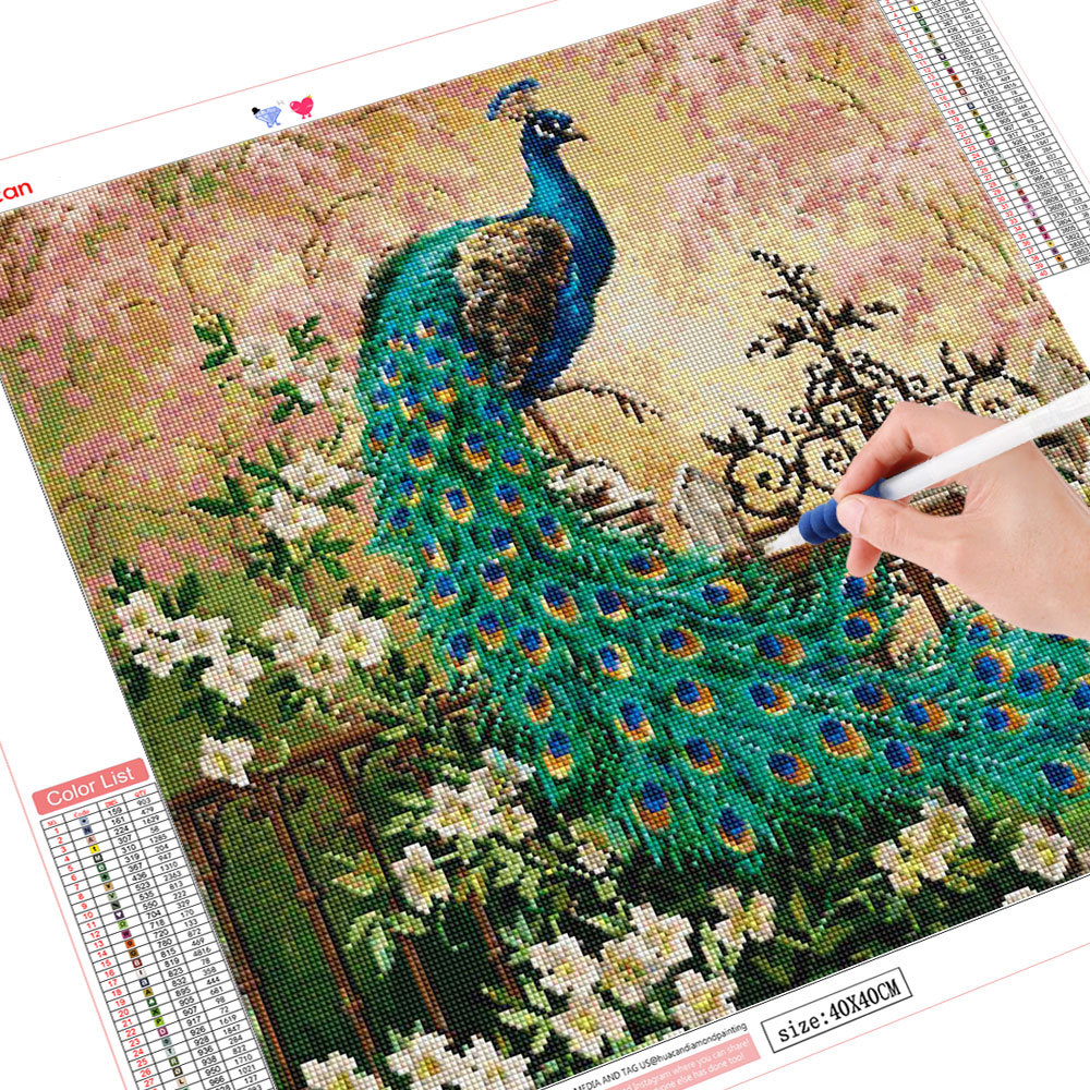 HUACAN 5d Diamond Painting Peacock DIY Mosaic Flow... – Vicedeal