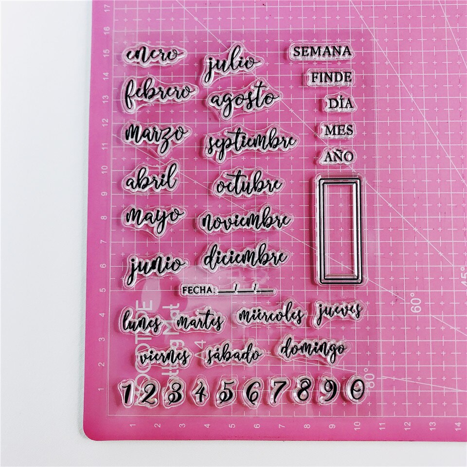 Spanish Month Week Transparent Clear Stamps Seal F... – Vicedeal
